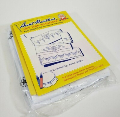 Aunt Martha's Butterfly Lilly Transfer Pattern #3734 #3742 2 Stand ...