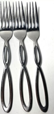 3 Cambridge 18/8 Allusion-Infinity Dinner Forks. Silverware. 8” | eBay