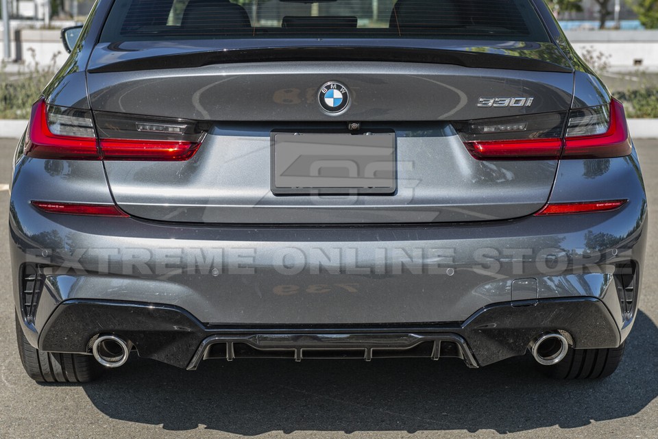 For 19-Up BMW G20 330e 330i | M-Performance GLOSSY BLACK Rear Bumper ...