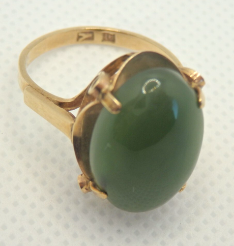 Vintage green stone set 9ct. yellow gold ring. | eBay Australia