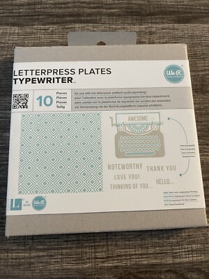 We R Memory Keepers Letterpress Plates- Typewriter 10pc New Unopened ...