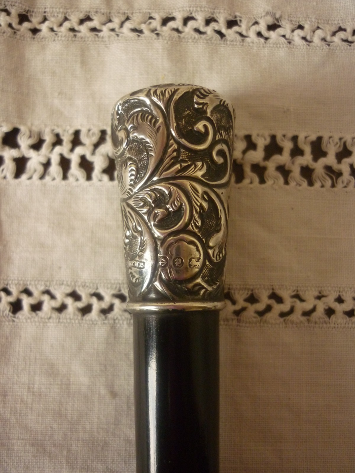 Antique Silver and Ebony Conductor's Baton. NER BRASS BAND Hallmarked ...