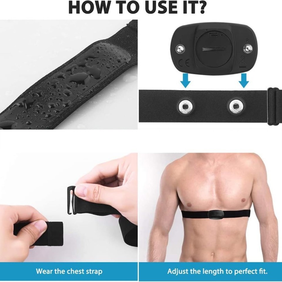 Adjustable Heart Rate Monitor Chest Strap Replacement Compatible with ...