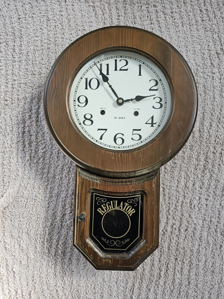 Harris & Mallow Verichron 31 Day Key Wind Regulator Wall Clock | eBay