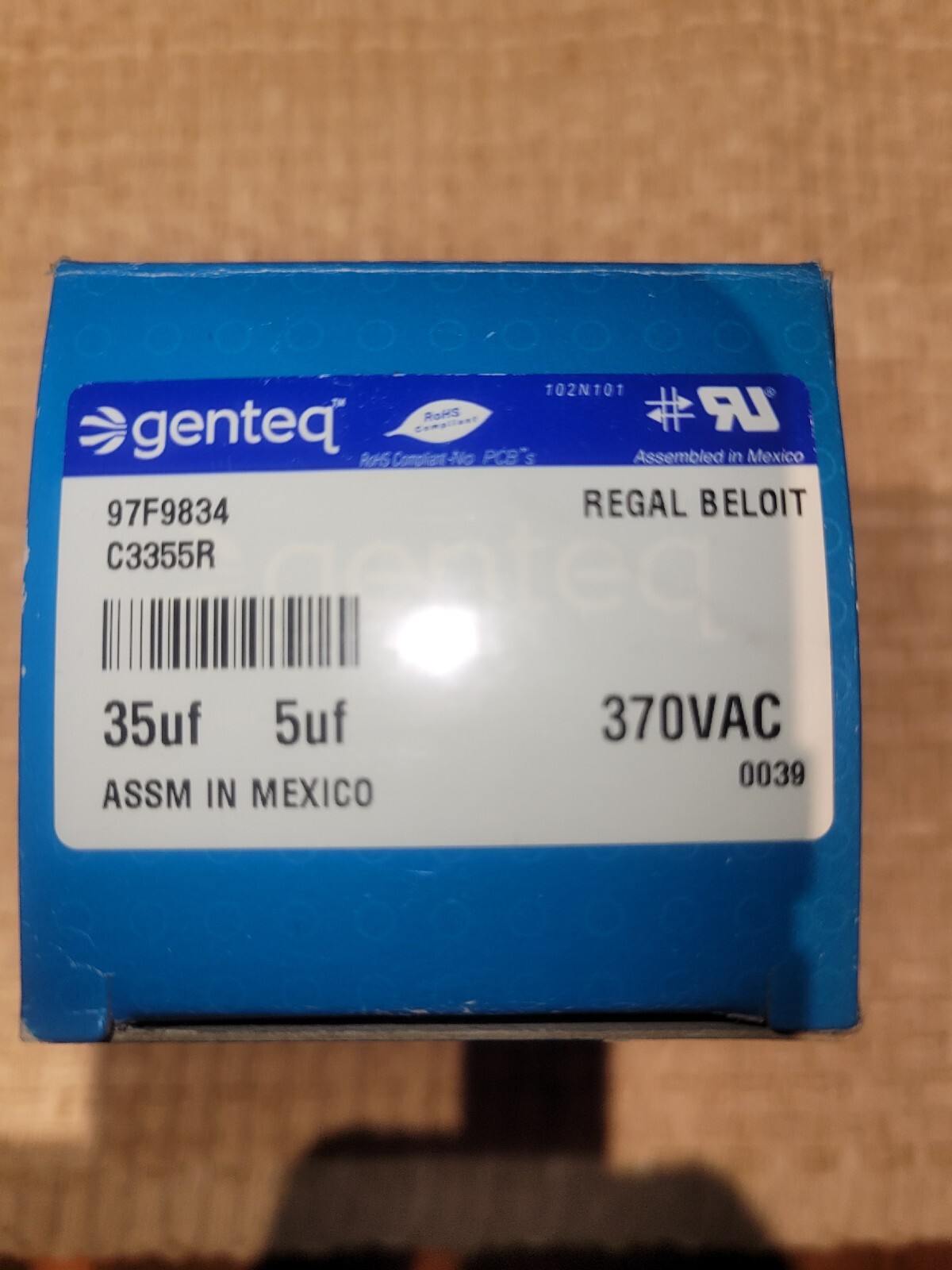 Genteq by Regal 35 mf/5 mf 370 VAC dual run capacitor | eBay