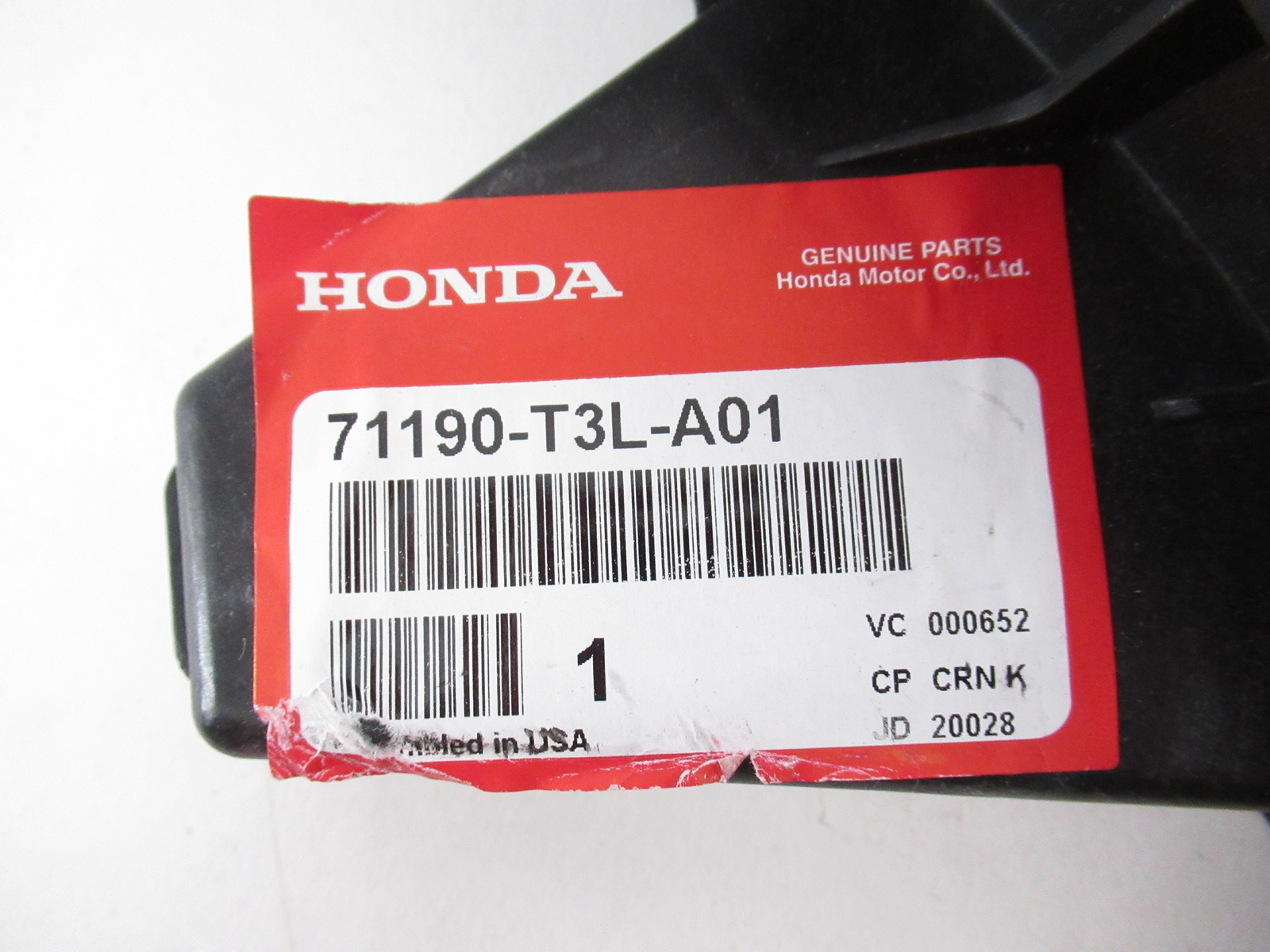 Genuine OEM Honda 71190-T3L-A01 Driver Front Bumper Upper Support 2013 ...
