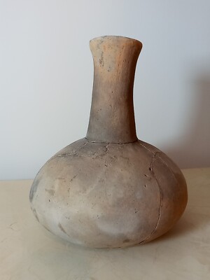 Authentic long neck Mississippian water bottle pre-columbian pottery | eBay