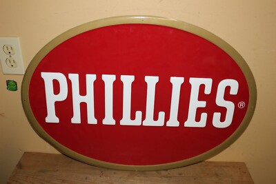 Original Vintage Phillies Cigars Tobacco 27" Embossed Metal Sign NICE ...