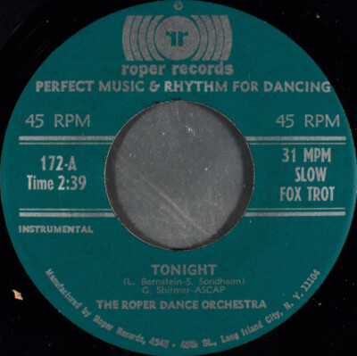 The Roper Dance Orchestra - Tonight 0 7" Roper Records 172 Very Good ...
