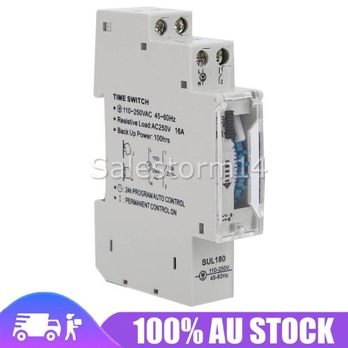 24 Hours Mechanical Programmable Din Rail Timer Switch Relay 220V AC ...