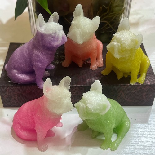 1pc Resin dog Luminous Sculpture animal skull Reiki Healing gift random ...