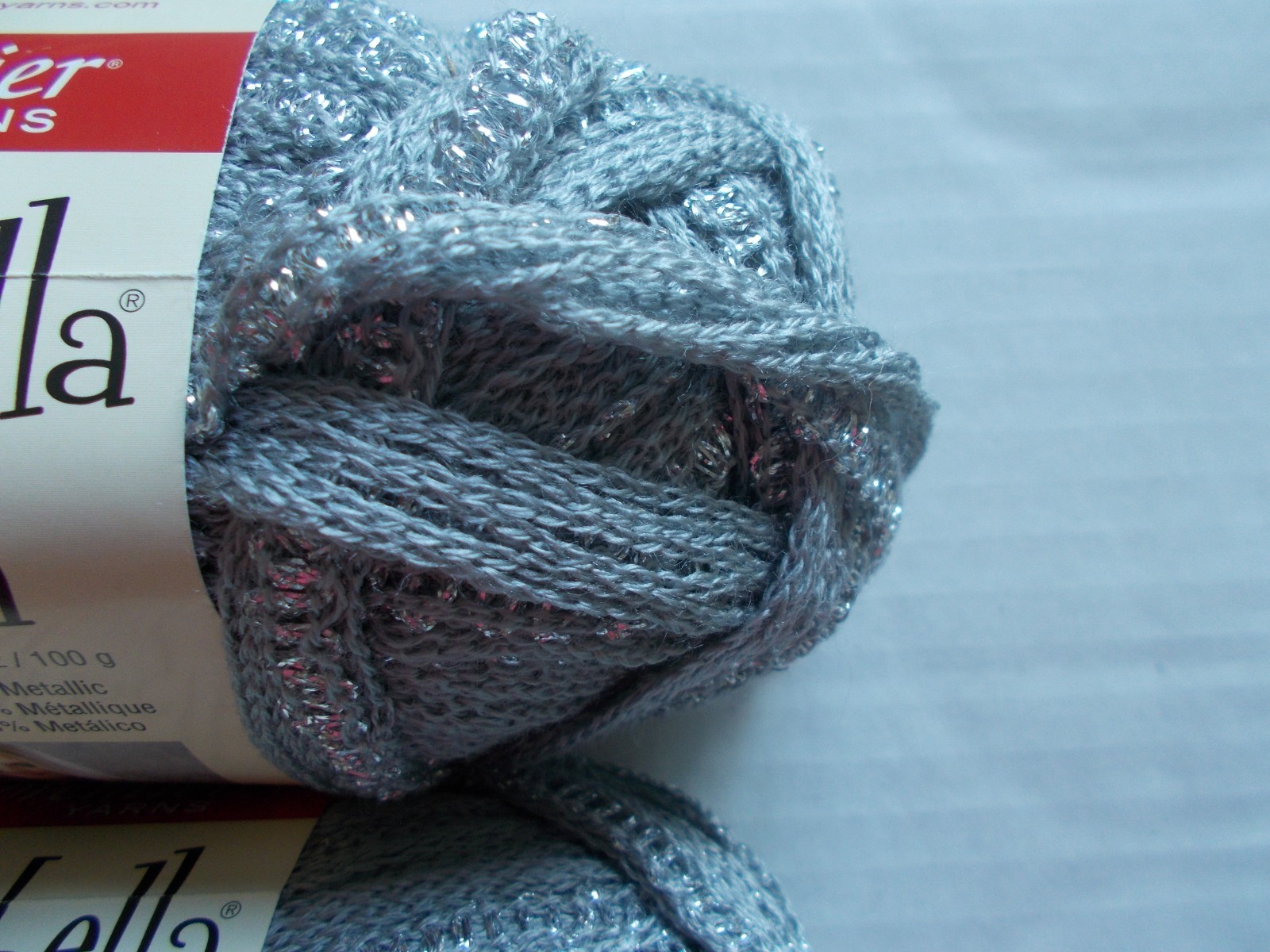Premier Starbella Flash sparkly ruffle mesh yarn, Silver, lot of 2 (33 ...