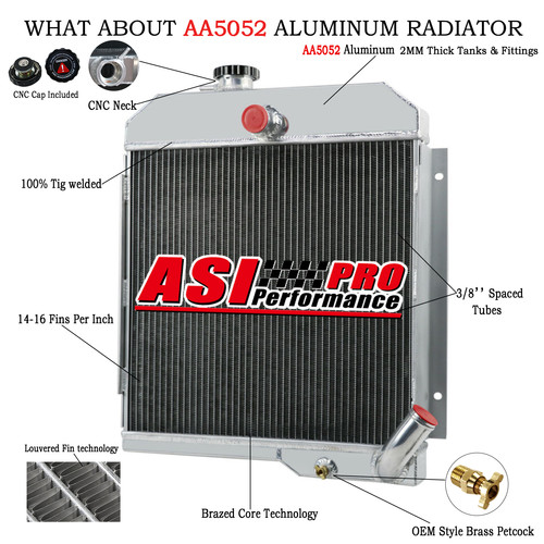 3 Rows Aluminum Radiator for 1965-1971 1966 Jeep CJ5 CJ6 DJ5 DJ6 225 ...