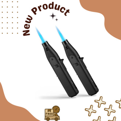 Torch Lighters, 2 Pack, Butane Lighters with Fluid View Window ...