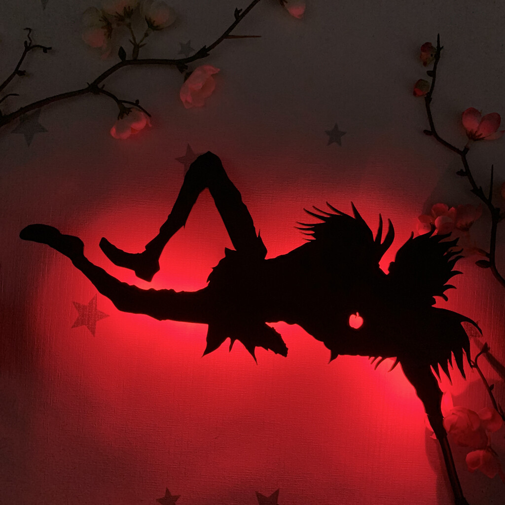 Anime Silhouette Night Light Death Note Ryuk Shinigami 7 Color LED Wall ...