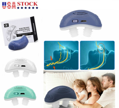 1-2PC Electric Mini Nose Anti Snoring Device Reduce Snore Noise Stopper ...