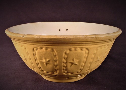 RARE ANTIQUE 1880 SMALL SIZE 8 ½” STARS PATTERN COLANDER YELLOW WARE | eBay