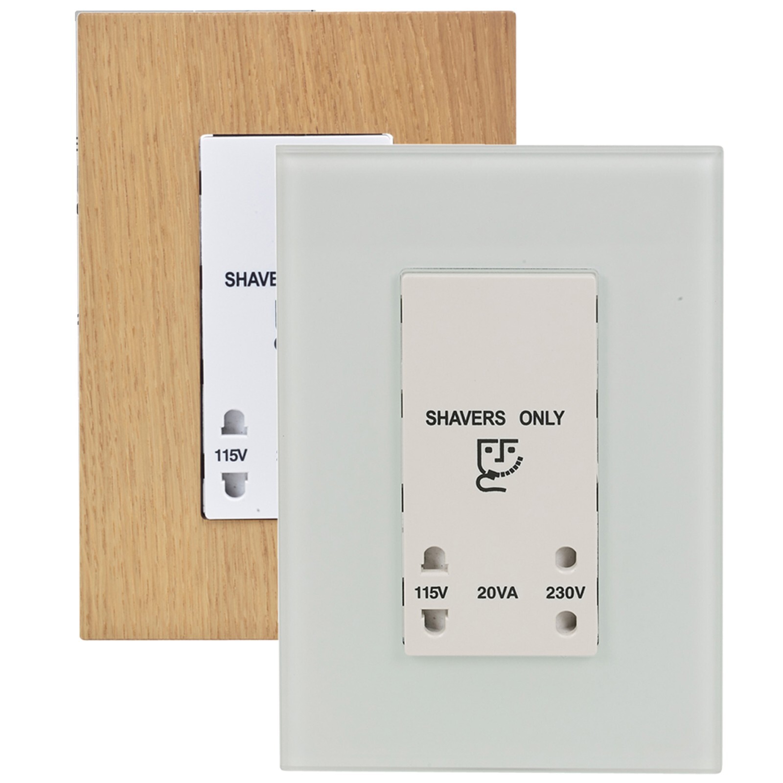 Crabtree 230V 2 Gang Metal Decorative Dual Voltage Bathroom Shaver ...