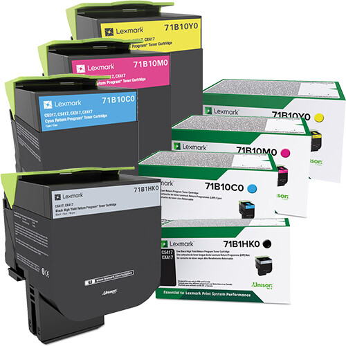 Lexmark CX417 (71B1HK0-71B10 Color) Toners Cartridge Set | eBay