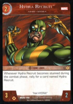 VS System: HYDRA Recruit, Army - HYDRA [Played] Marvel Universe TCG CCG ...