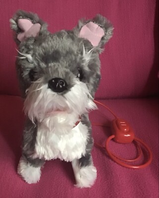 Addo Pitter Patter Pets Walking Schnauzer Dog With Sound Soft Plush Toy ...