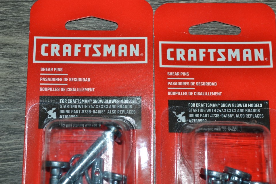 CRAFTSMAN SNOW BLOWER SHEAR PIN PACK LOT OF 5 CMXGZAM241056 NEW | eBay