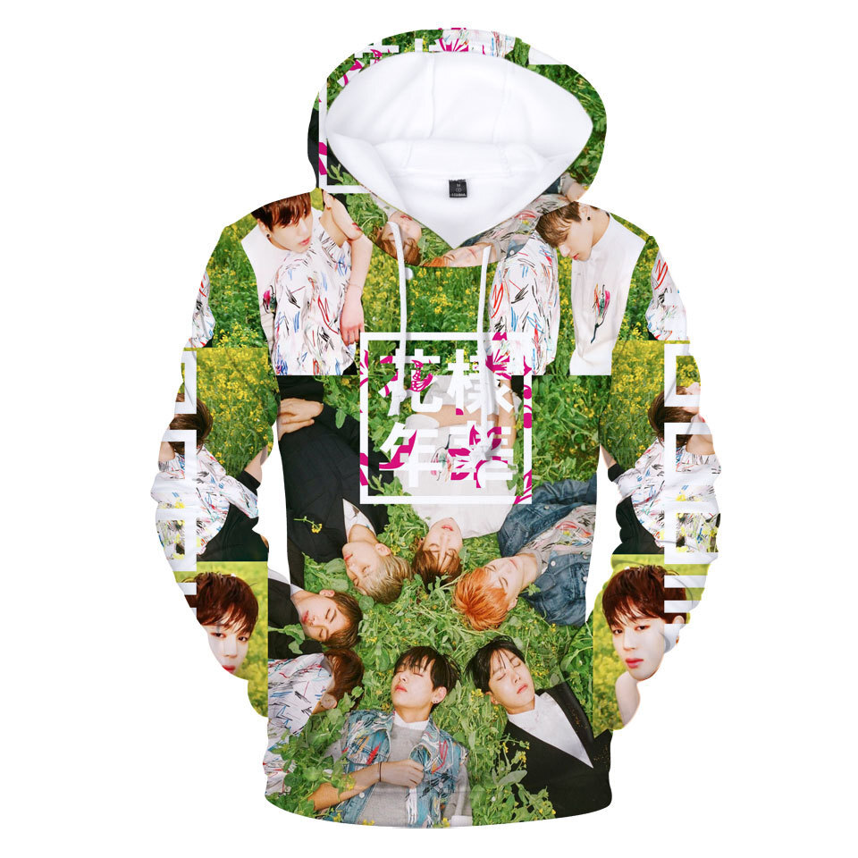 Sweatshirt BTS Printed Hoodie Face Yourself SUGA Rap Monster JIMIN JIN ...