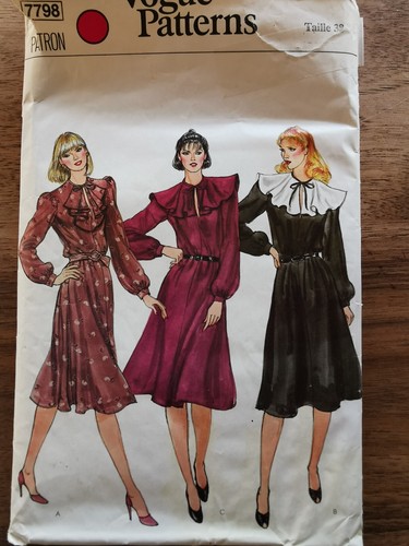 7798 PATRON VOGUE VINTAGE CREATIONS ROBE A DANSER JABOT OU COLLERETTE ...