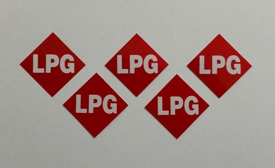 LPG Stickers x5 --Reflective Red LPG Number Plate Stickers-- | eBay ...