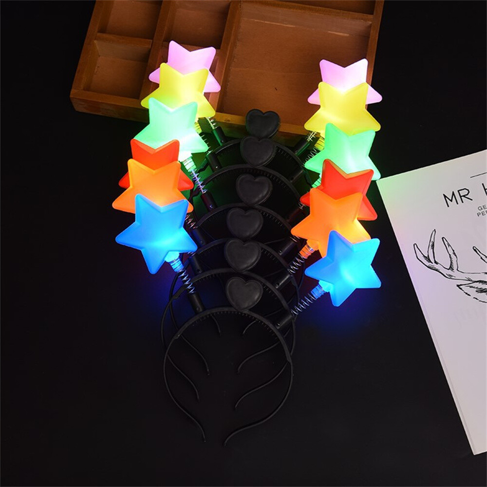 Carnival Concert Headband LED Bouncing Star Shape Hairhoop Party ...