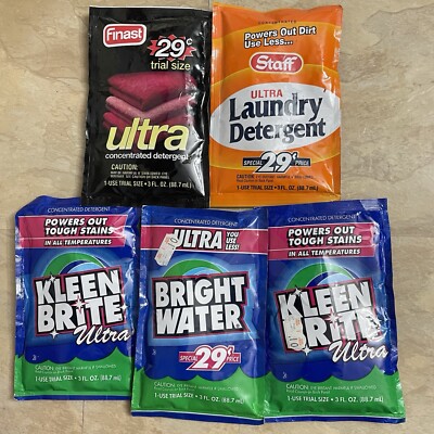 Vintage 90s Laundry Detergent Sample Size Lot Of 5 Liquid Ultra Kleen ...