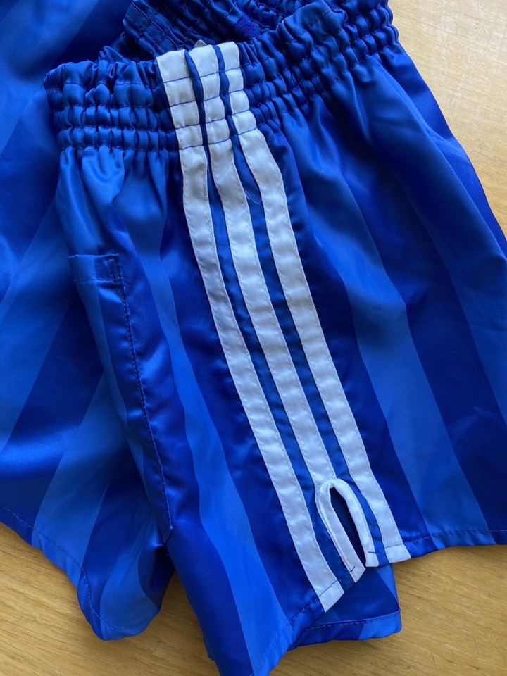 1980s 1990s ADIDAS VINTAGE SHORTS FOOTBALL SOCCER RUNNING sz M MEN BLUE ...
