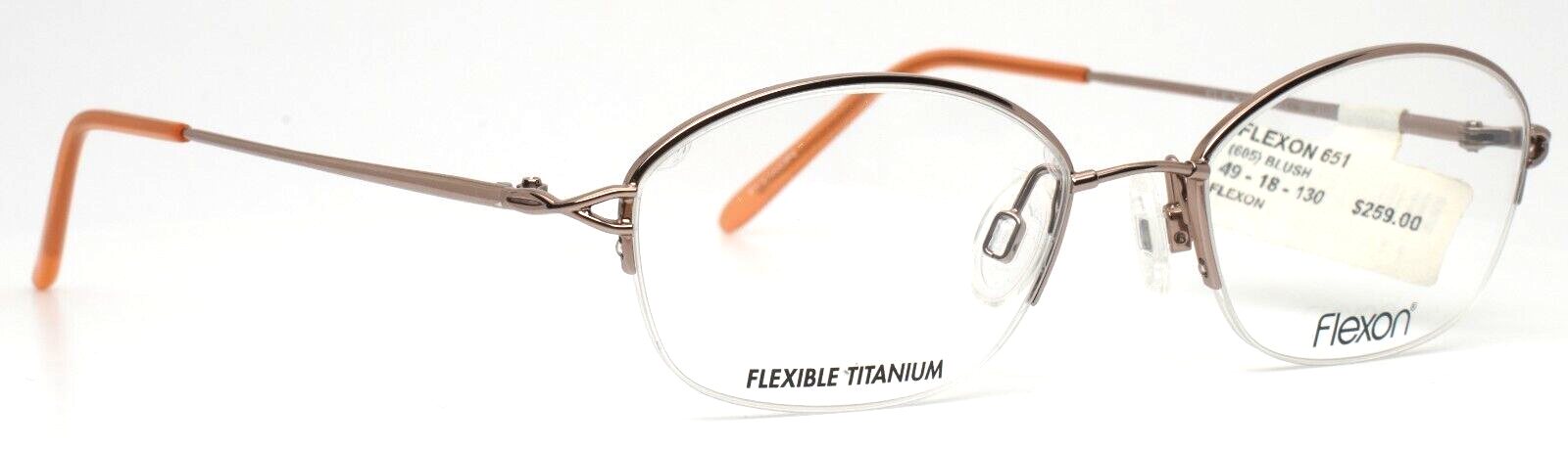 FLEXON 651 Blush Womens Oval Half Rim Eyeglasses 49-18-130 B:33 | eBay