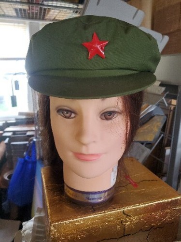Millitary Soldier Red Army Green Hat Cap Mao w/ Original Red Star China ...