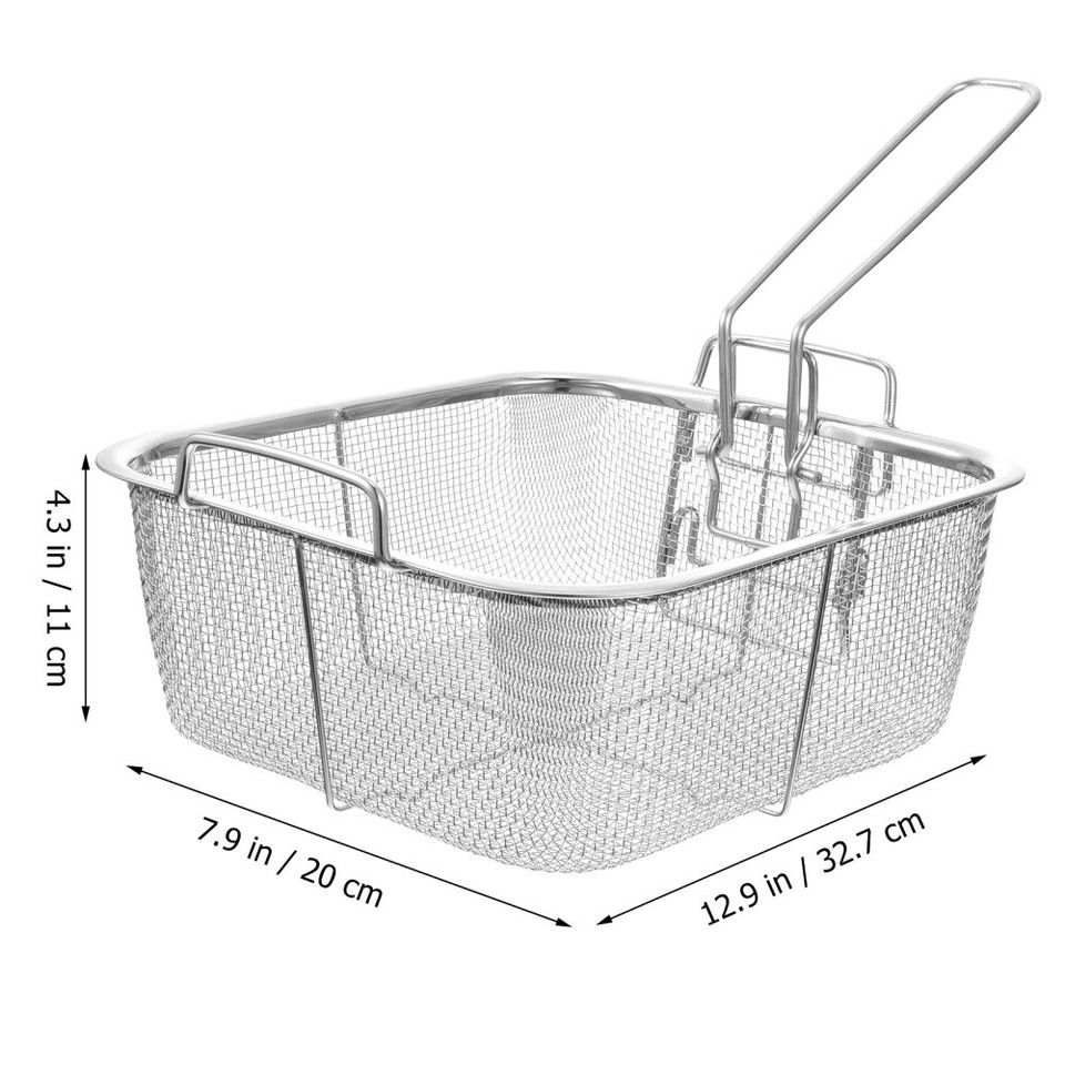 Frying Basket Square French for Fried Food Strainer Fish Fryer Deep ...
