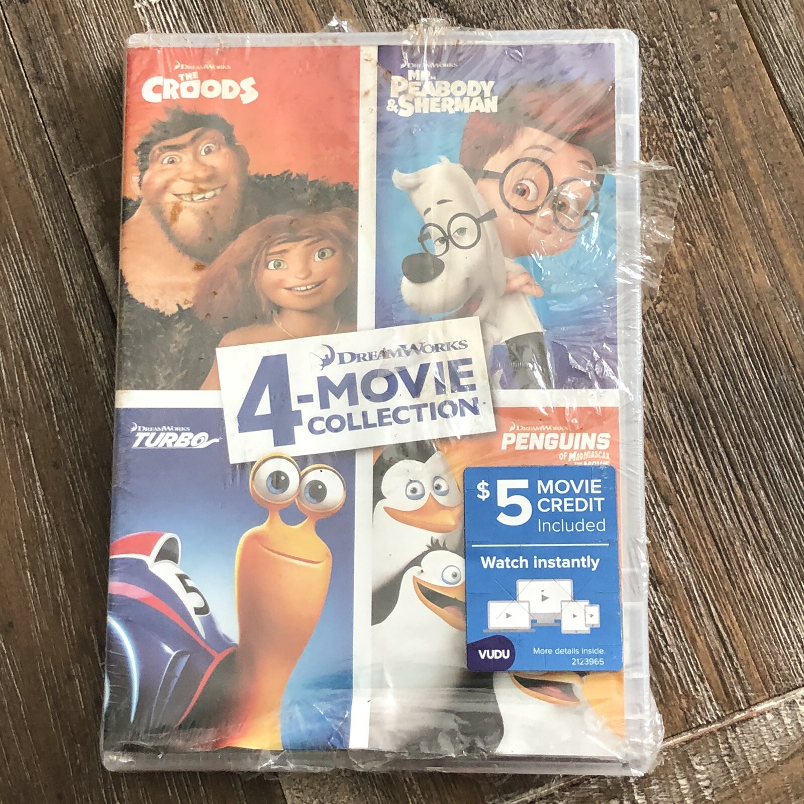 DreamWorks 4 Movie Collection The Croods Peabody & Sherman Turbo ...