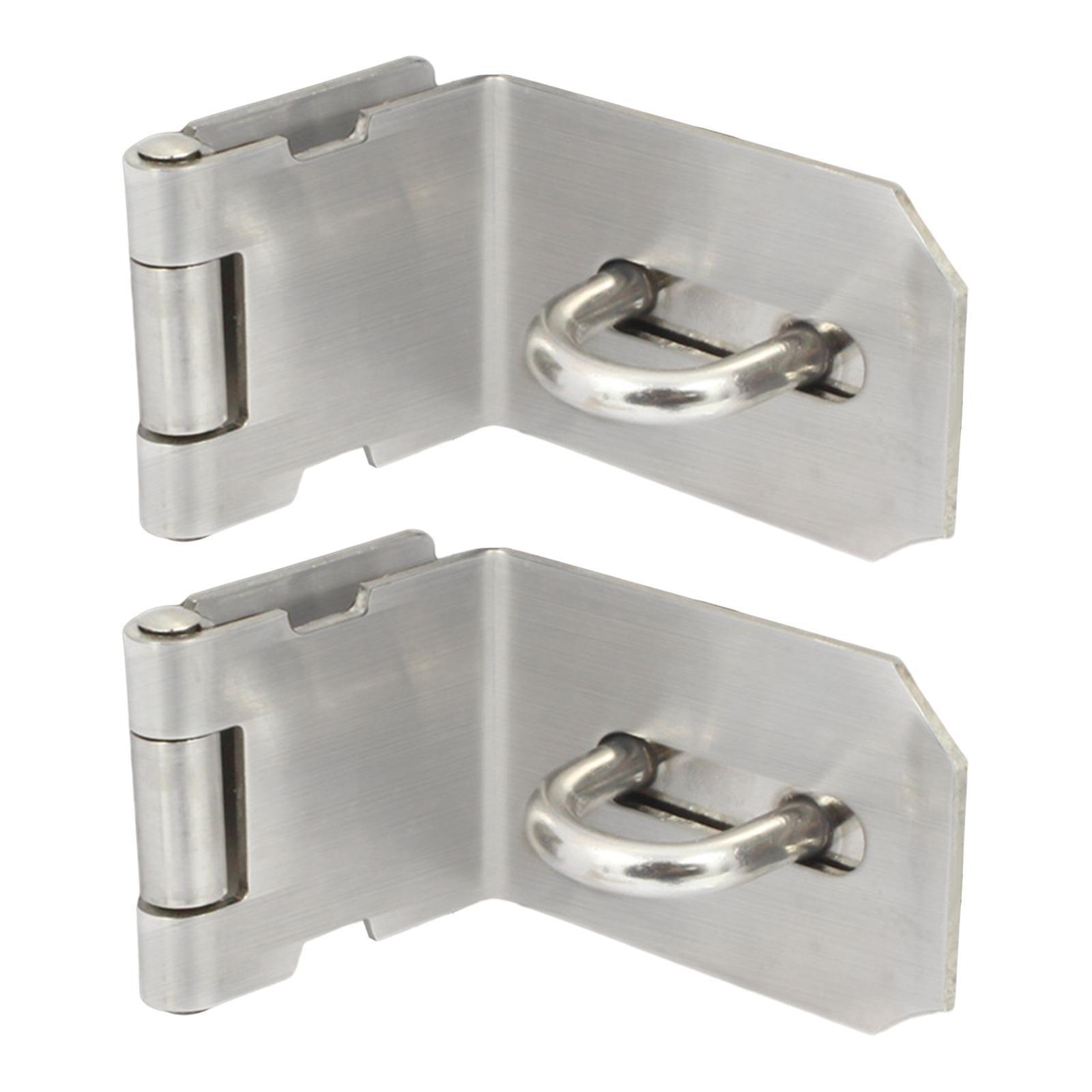 2x Door Lock Hasp latches Safe Padlock Clasp for Barn Doors Shed Gate ...
