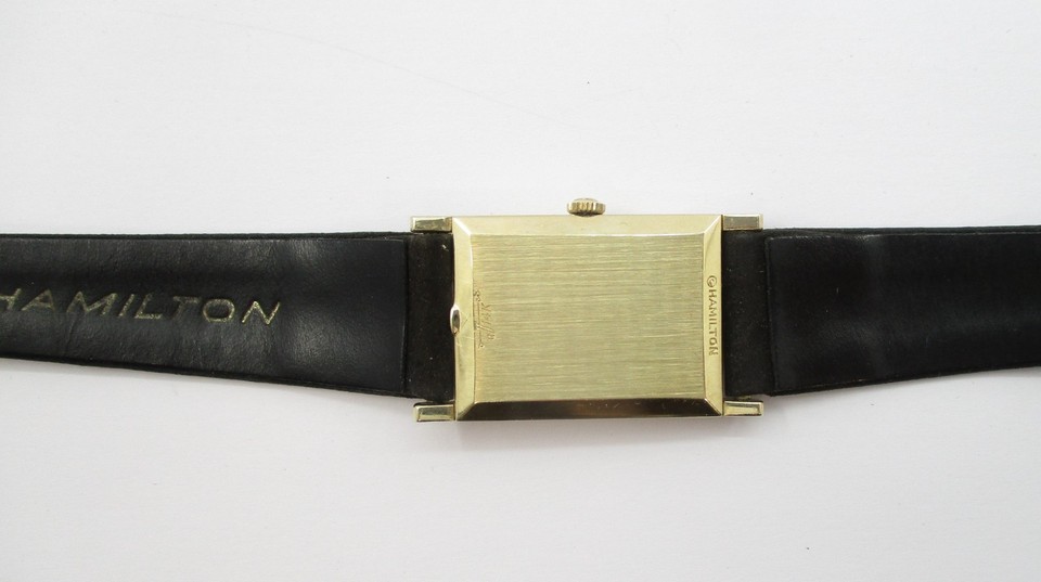 1970s Hamilton Classic Tank Watch 14K Yellow Gold Swiss Manual Wind ...