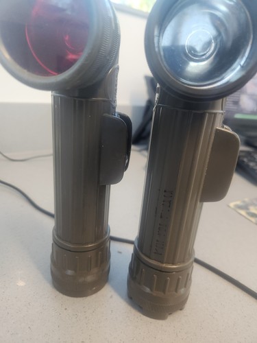 2 U.S. Army Fulton MX-991/U Flashlight Green with colored filter ...