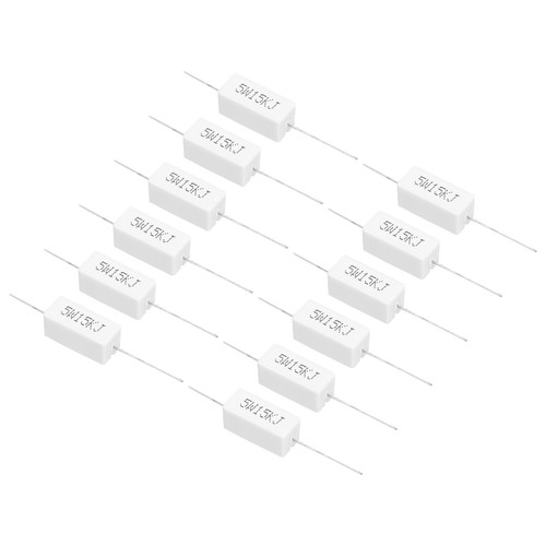 12 Pcs 15k Ohm Resistors, 5W Power Ceramic Cement Resistor Kit ...