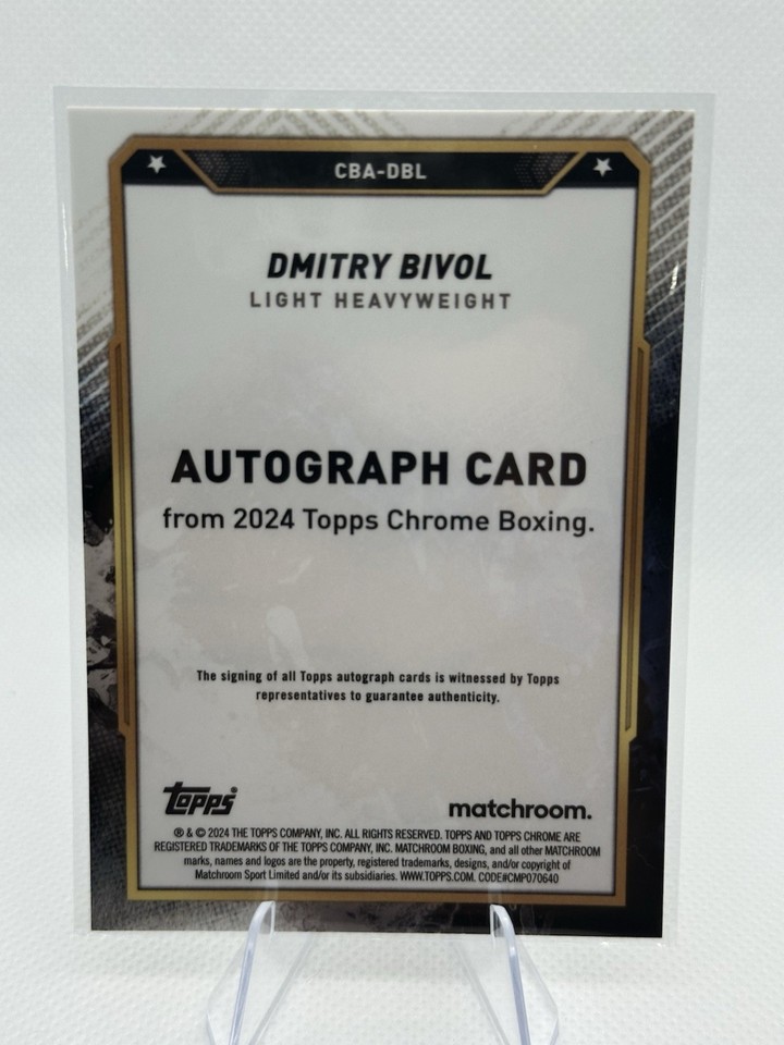 2024 Topps Chrome Boxing Dmitry Bivol Gold /50 Auto Matchroom | eBay