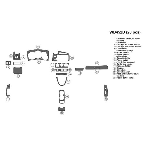 For Toyota Matrix 2005-2008 B&I WD452D-SRED 2D Solid Red Full Dash Kit ...