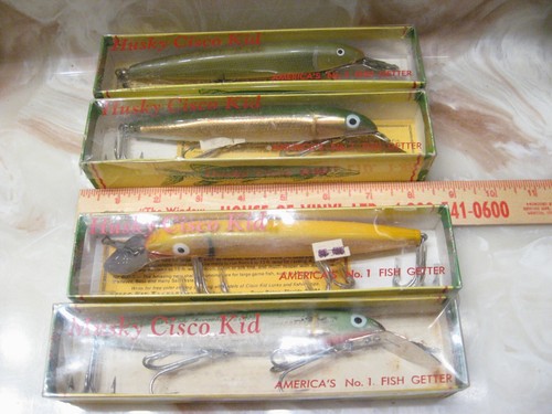 Vintage Lot 4 DEEP WALLSTEN TACKLE Cisco Kid Musky Fishing Lures WITH ...