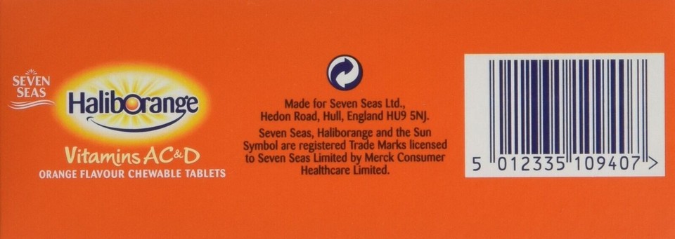 Haliborange Vitamins A, C And D Chewable Tablets 120 Orange Flavour ...