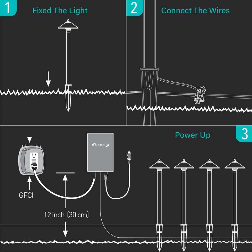 Pathway Light 6 Pack Low Voltage Halogen Outdoor Landscape Lighting ...