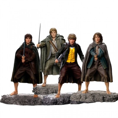 Lotr Lord of The Rings Frodo Sam Merry Pippin Set Of 4 Iron Studios ...