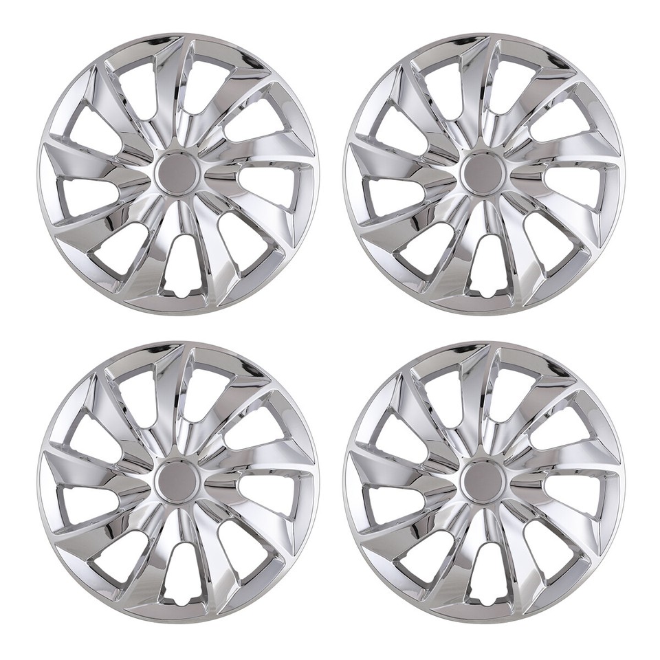 4Pcs/Set 16'' Chrome Wheel Covers Snap On Full Hub Caps fit R16 Tire ...