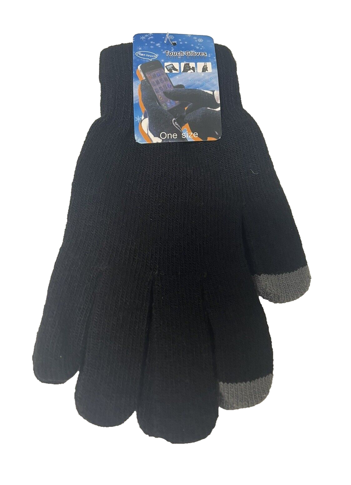 The Touch Glove Magic Touch Screen Gloves Black Unisex Winter New ...