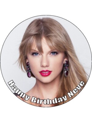 7.5" Personalised Taylor Swift PREMIUM RICE PAPER Edible Cake Topper ...