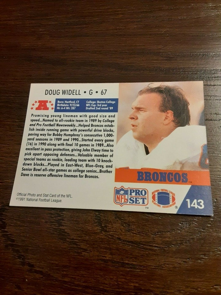 1991 Pro Set #143 Doug Widell | eBay